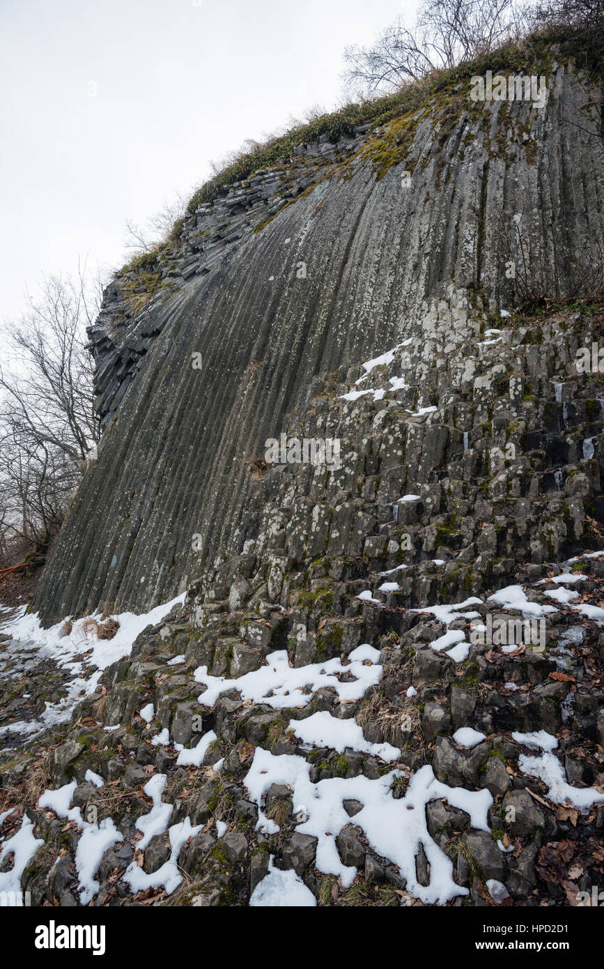 Rocky waterfall - Basaltic pentagonal and hexagonal columns ...