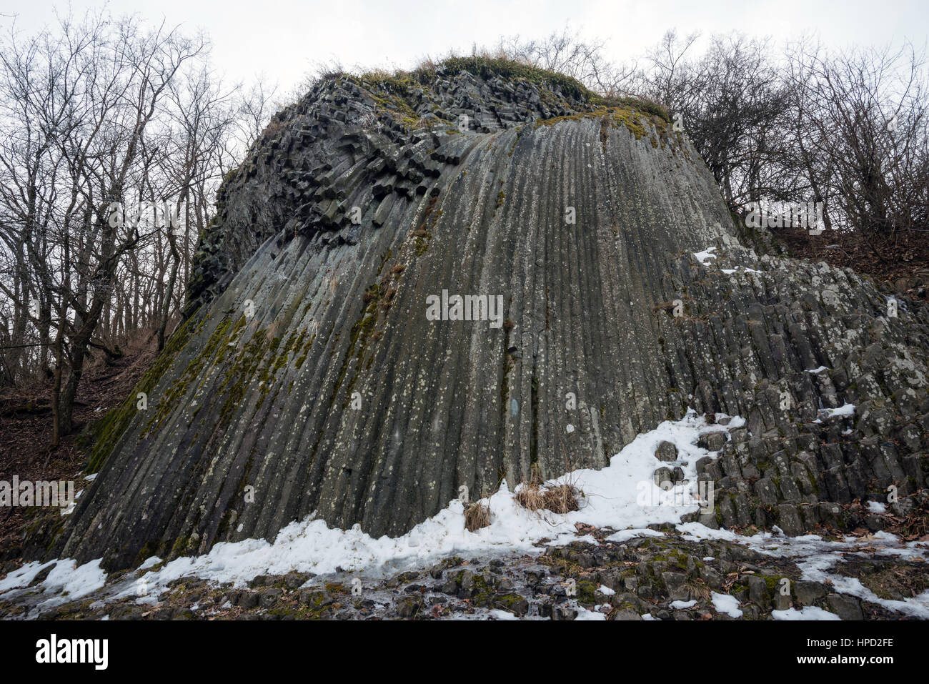 Rocky waterfall - Basaltic pentagonal and hexagonal columns ...