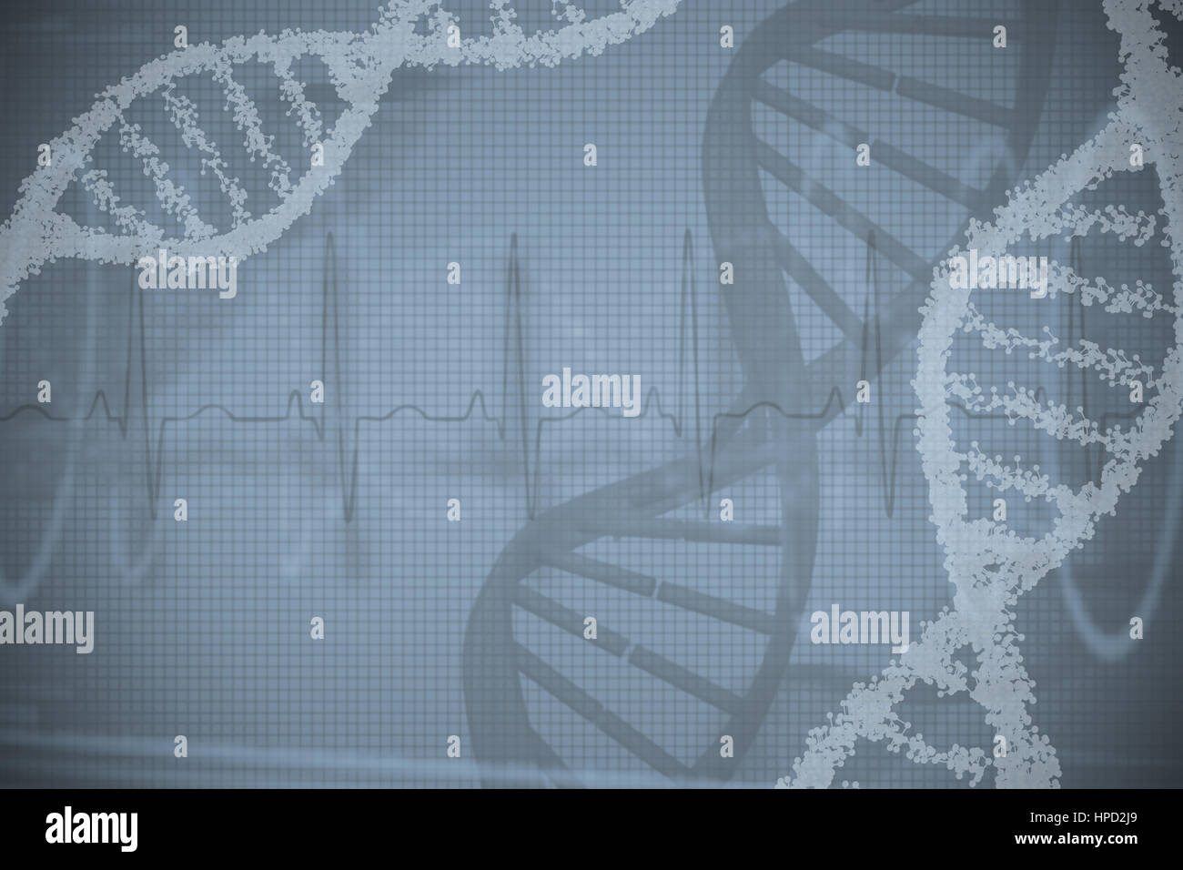 Blue spiral dna pattern on screen against white background Stock Photo ...