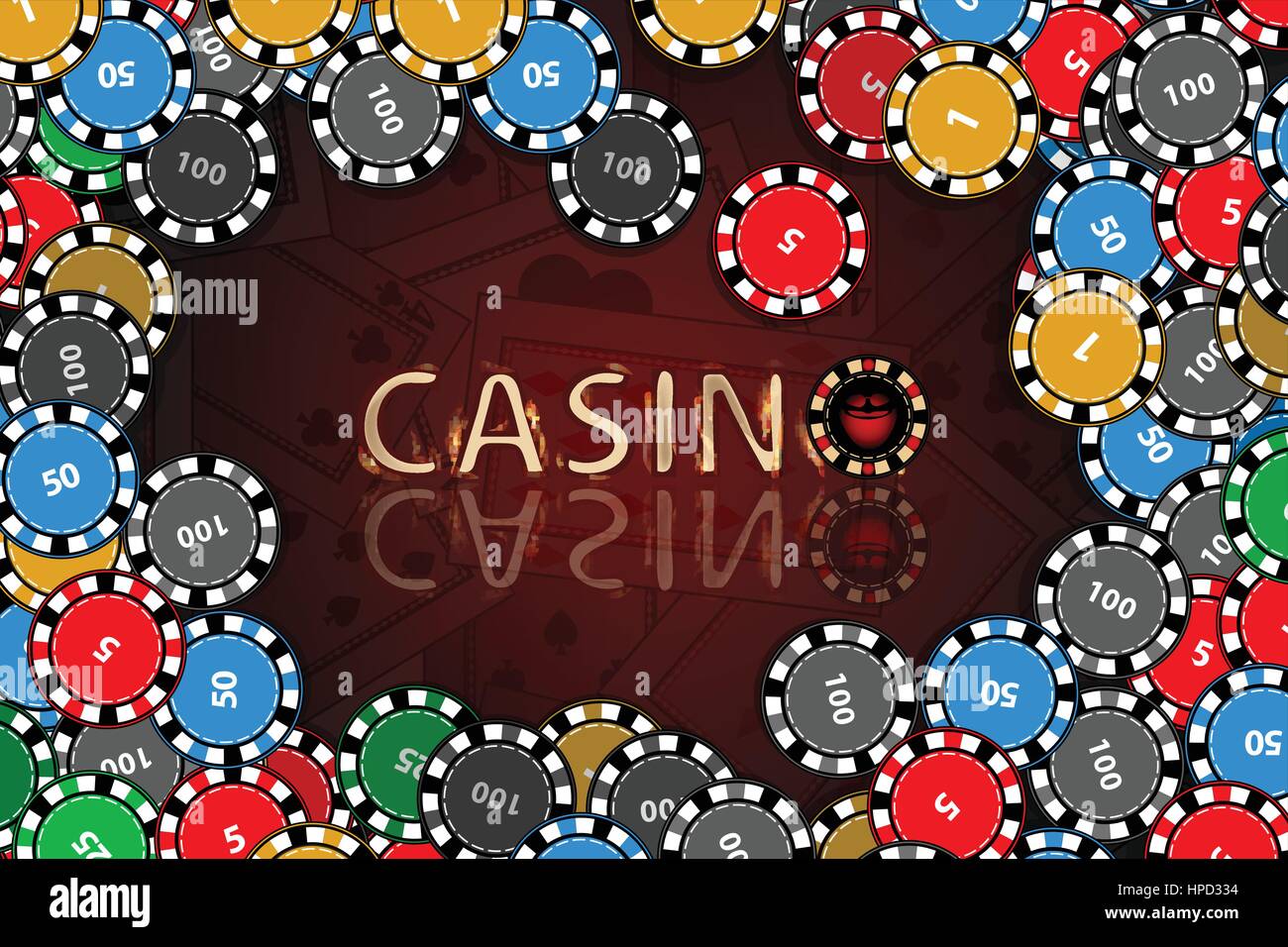 Casino chips frame and inscription. illustration to use for printing ...