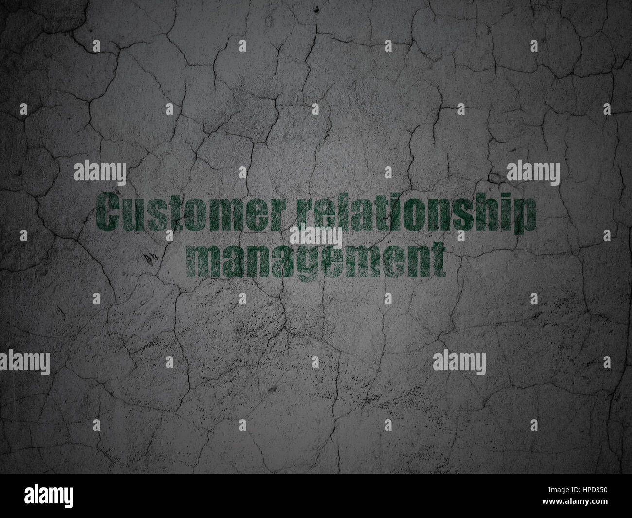 Advertising concept: Green Customer Relationship Management on grunge ...