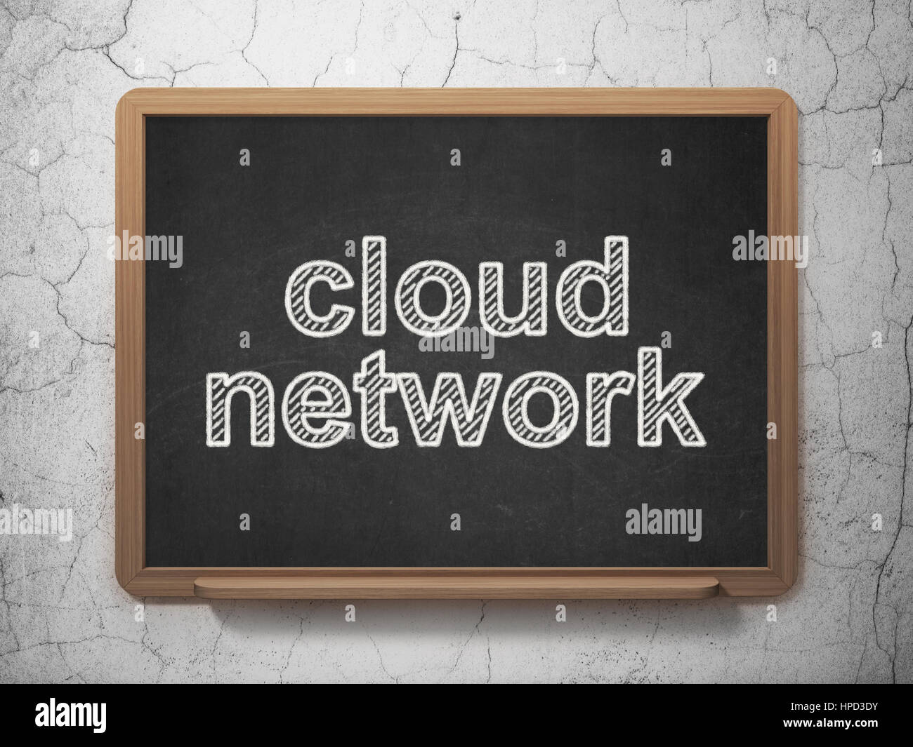 Cloud technology concept: text Cloud Network on Black chalkboard on ...