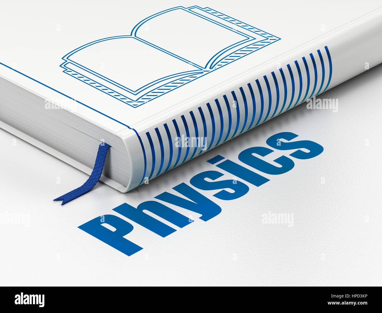 Education concept: closed book with Blue Book icon and text Physics on ...