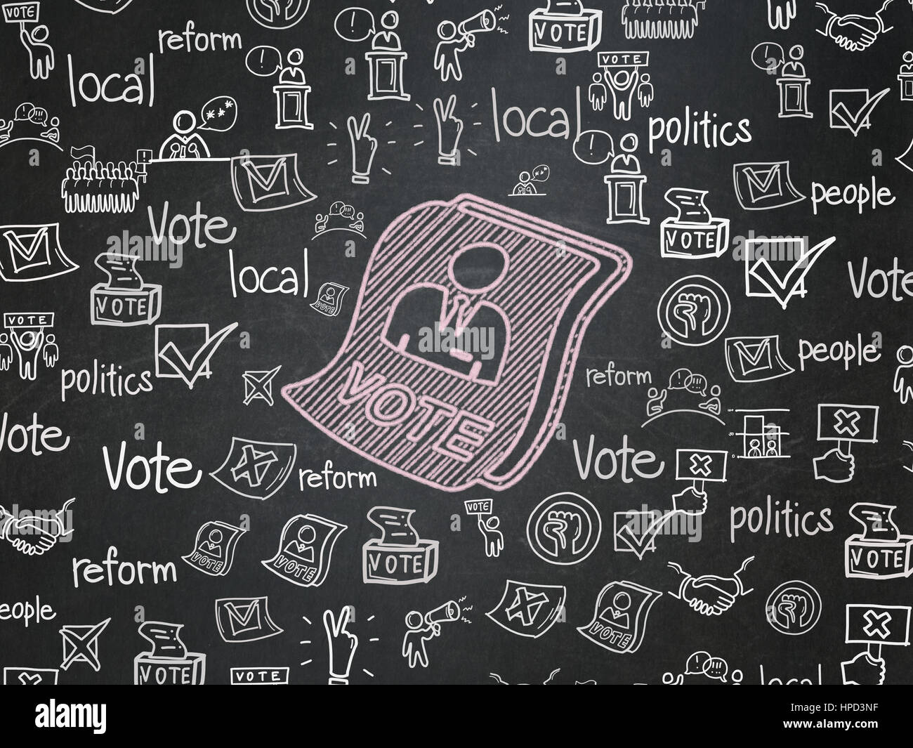 Political concept: Chalk Pink Ballot icon on School board background ...