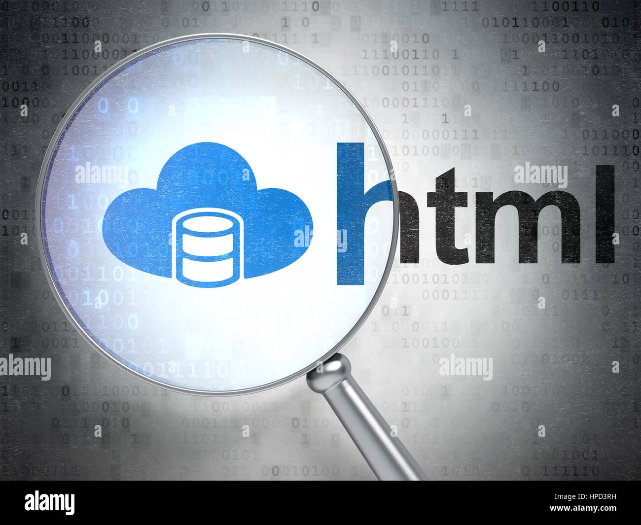 Software concept: magnifying optical glass with Database With Cloud ...