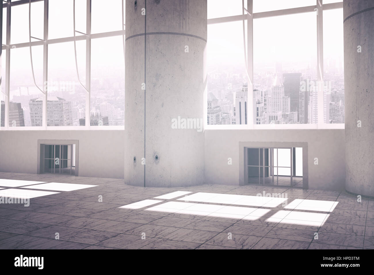3d Windows overlooking city Stock Photo - Alamy