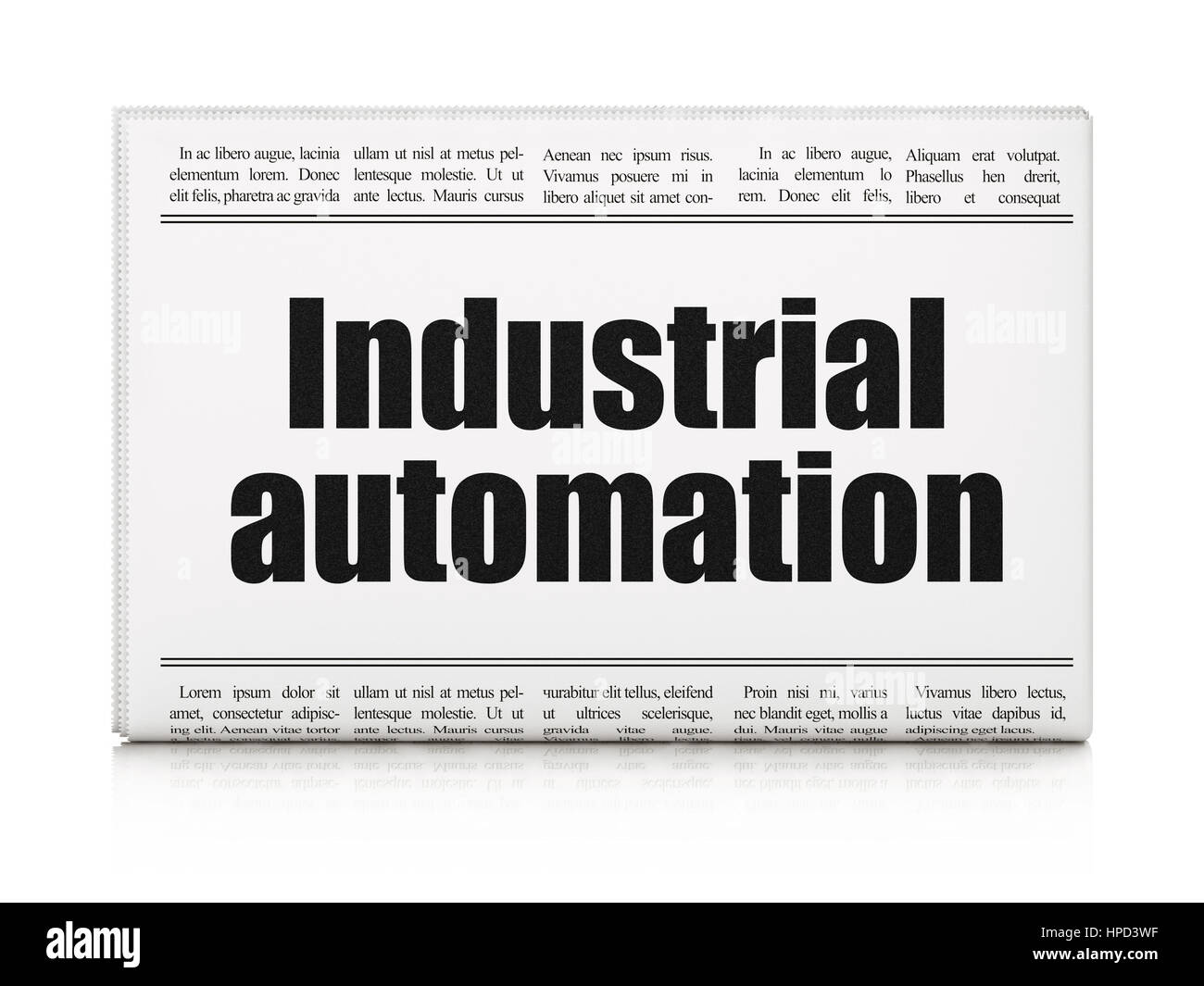 Industry concept: newspaper headline Industrial Automation on White ...