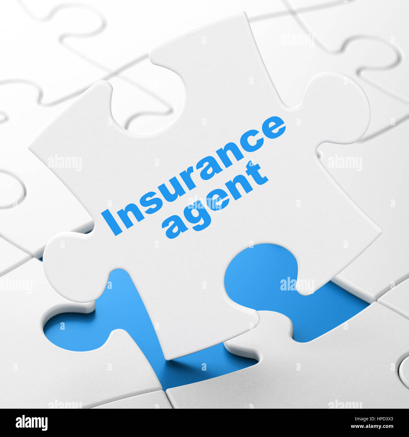 Insurance concept: Insurance Agent on White puzzle pieces background ...