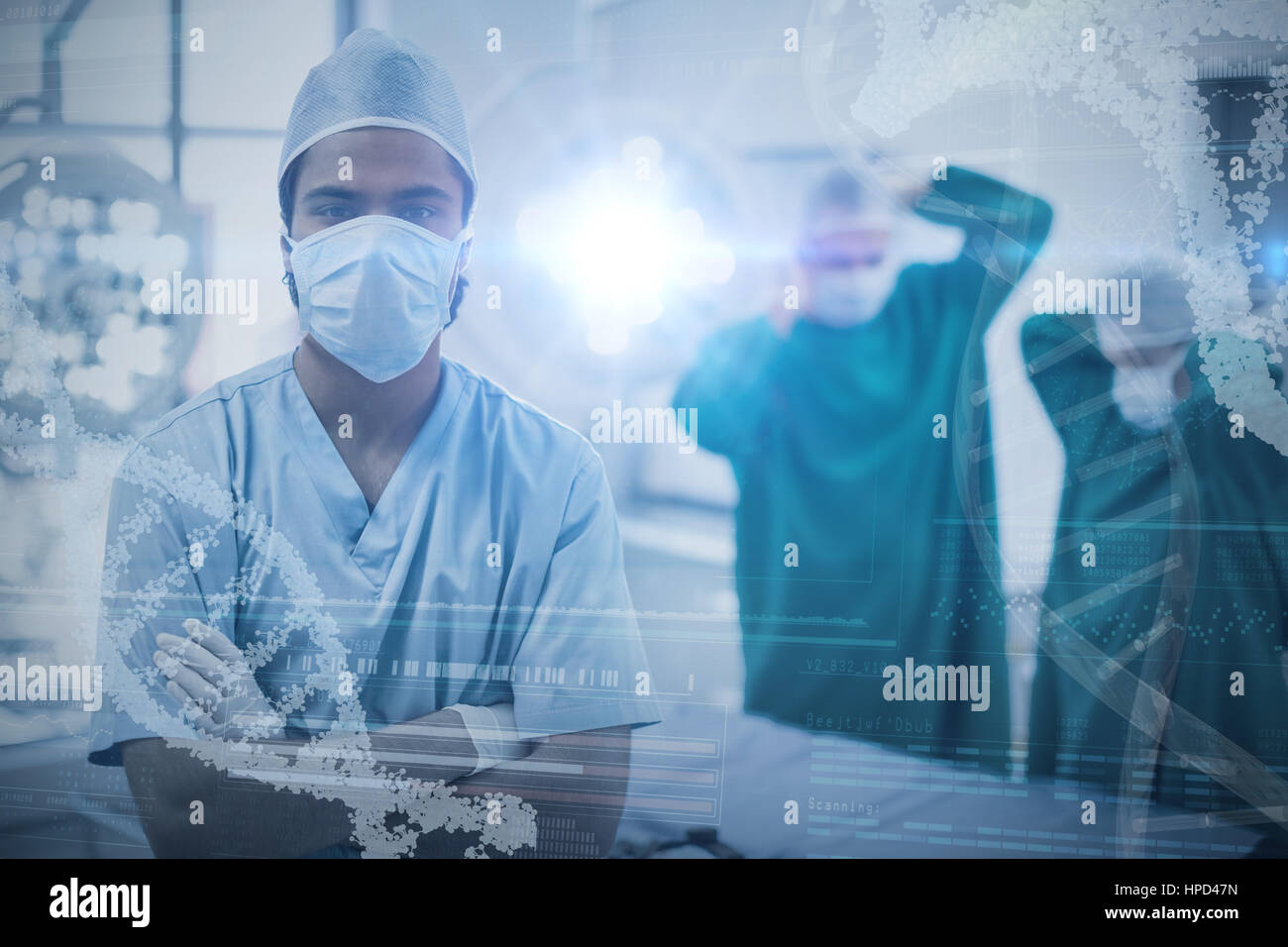 Panoramic view of helix pattern information on device screen against ...