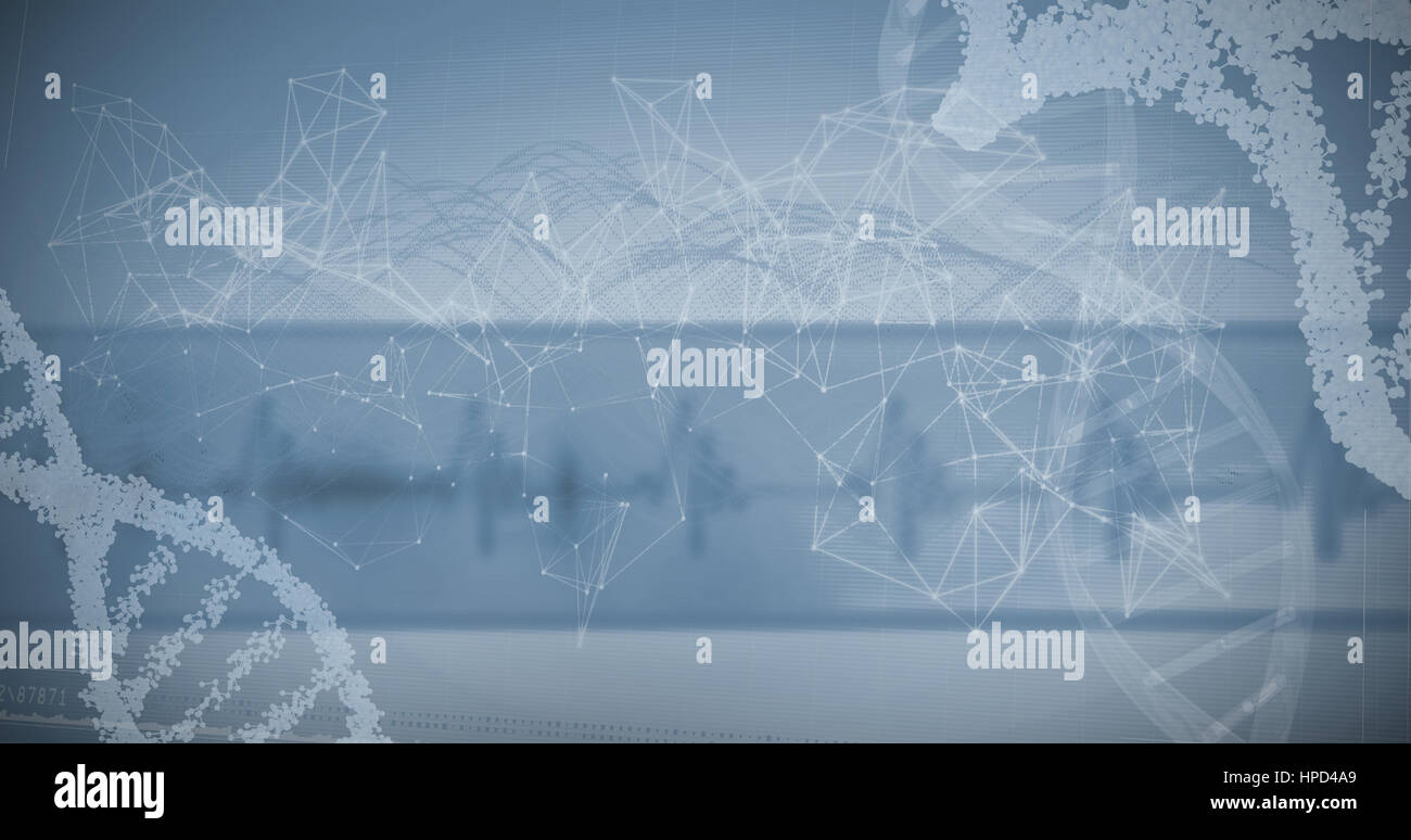 Spiral pattern of helix model against white background Stock Photo - Alamy