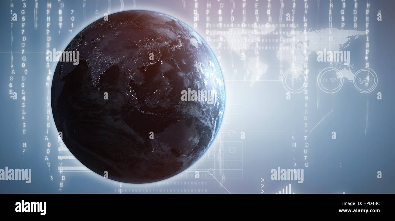 3d Computer graphic image of planet earth against grey vignette Stock ...