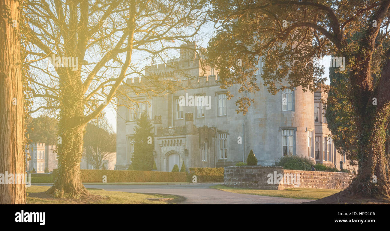beautiful epic sunset evening landscape photograph of an irish old ...