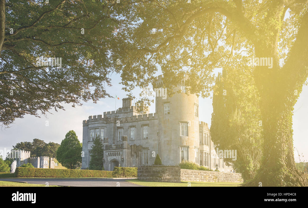 beautiful epic sunset evening landscape photograph of an irish old ...