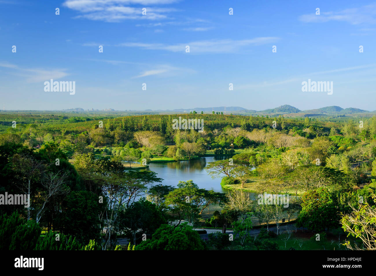 This is a Chantaburi forest in Thailand. There are a lake and a lot of ...