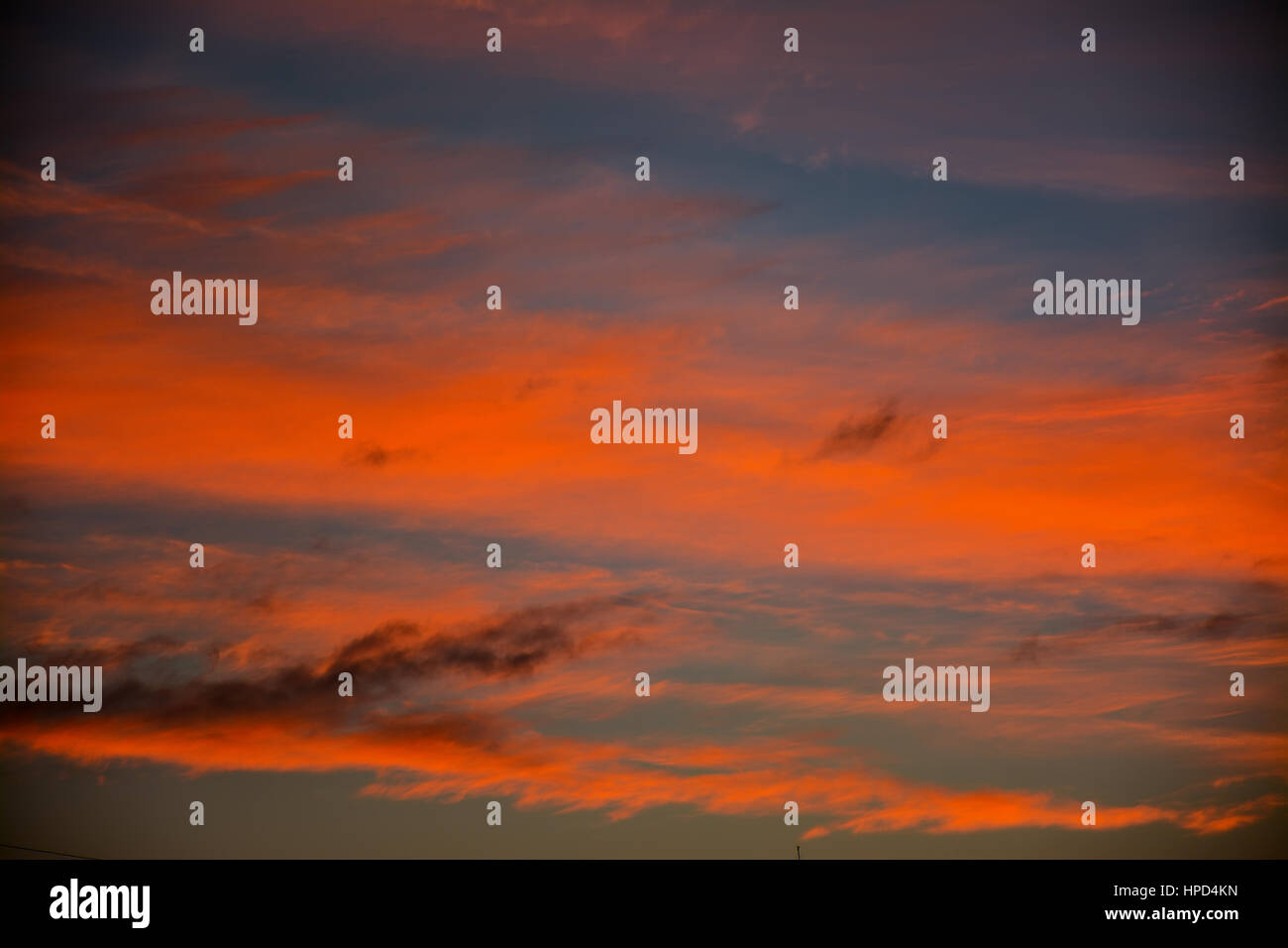 Multi-colored clouds autumn morning Stock Photo - Alamy