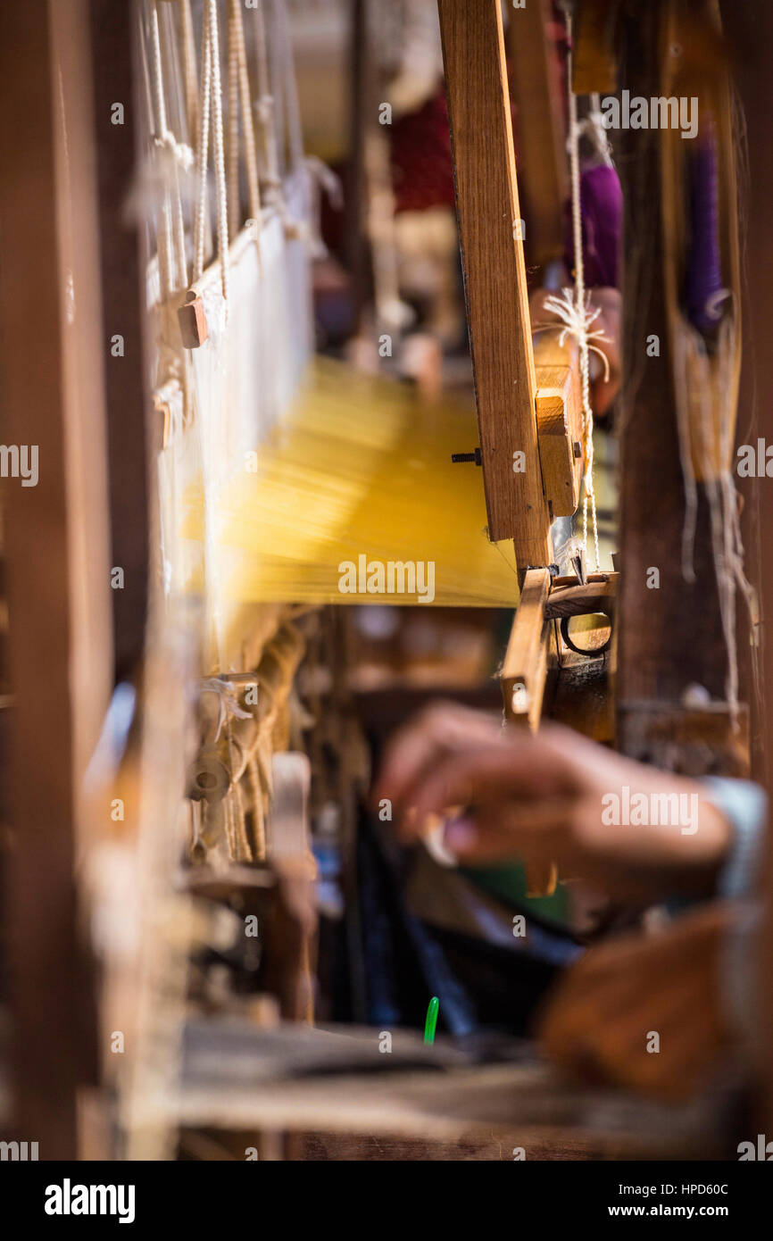 Traditional weaving loom for carpets in Myanmar (Burma Stock Photo - Alamy