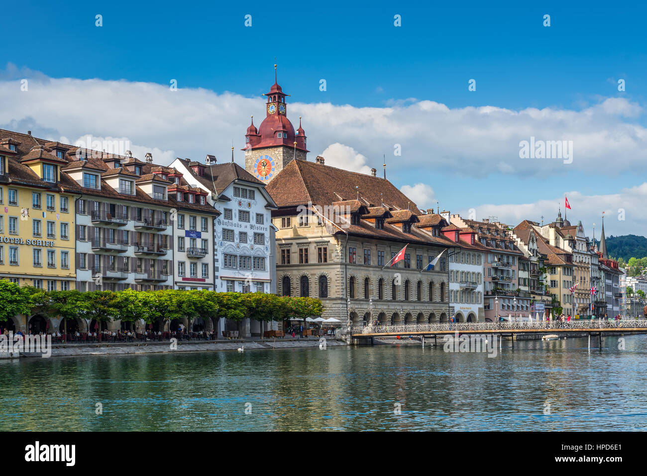 Lucerne, Switzerland - May 24, 2016: Architecture of Lucerne. View to ...