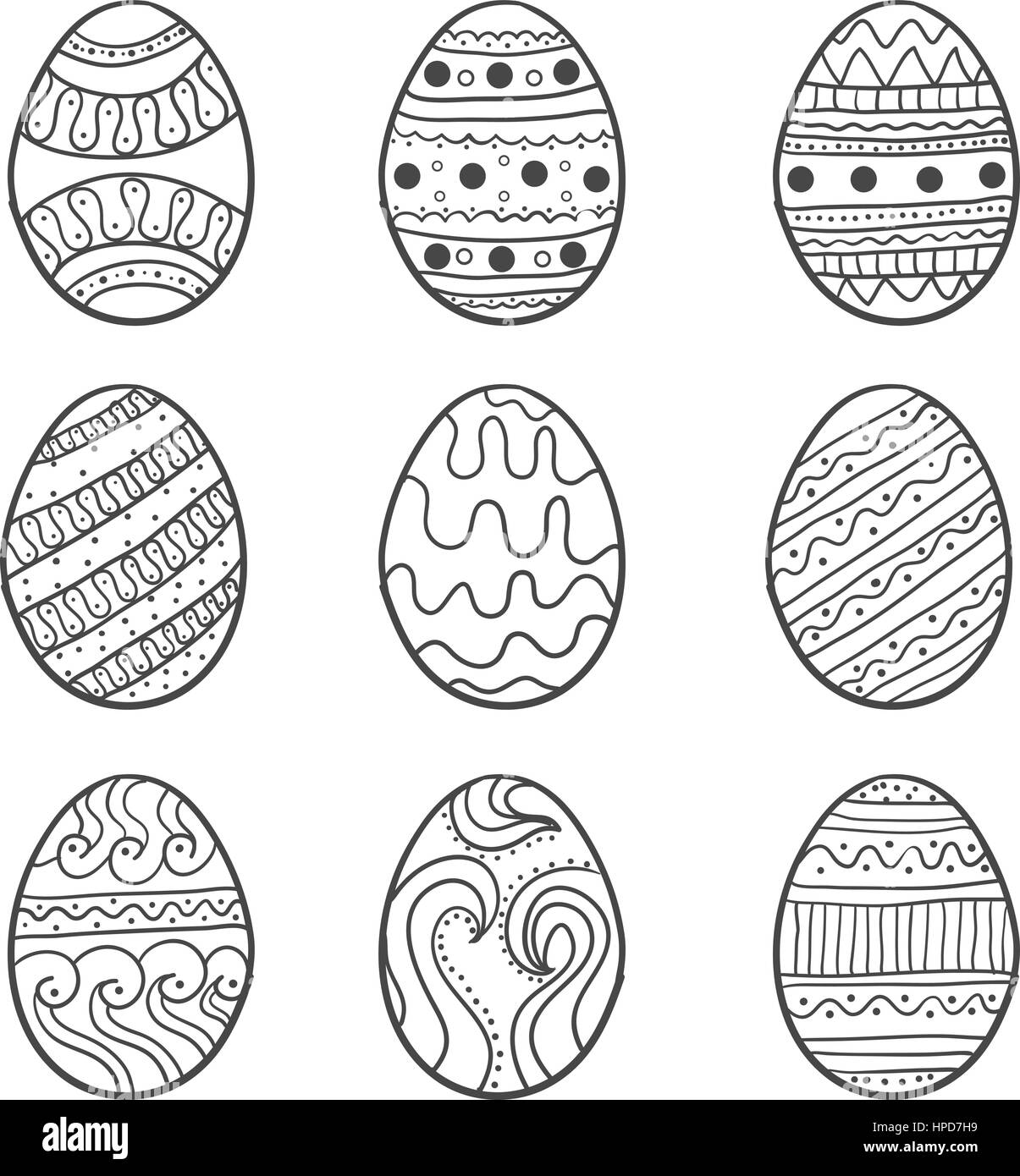 Doodle of easter egg style set vector art Stock Vector Image & Art - Alamy
