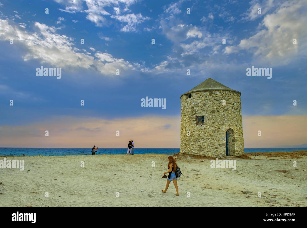 Close view at Agios Ioannis peninsula at the northern of Lefkada island ...