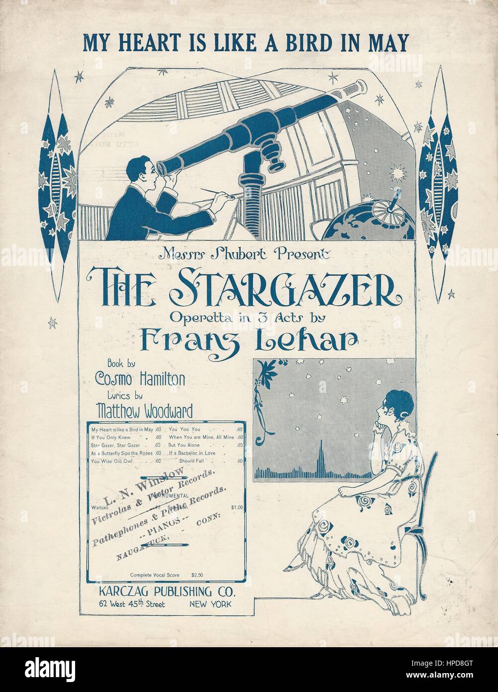 "The Stargazer" 1917 Muscial Sheet Music Cover Stock Photo - Alamy