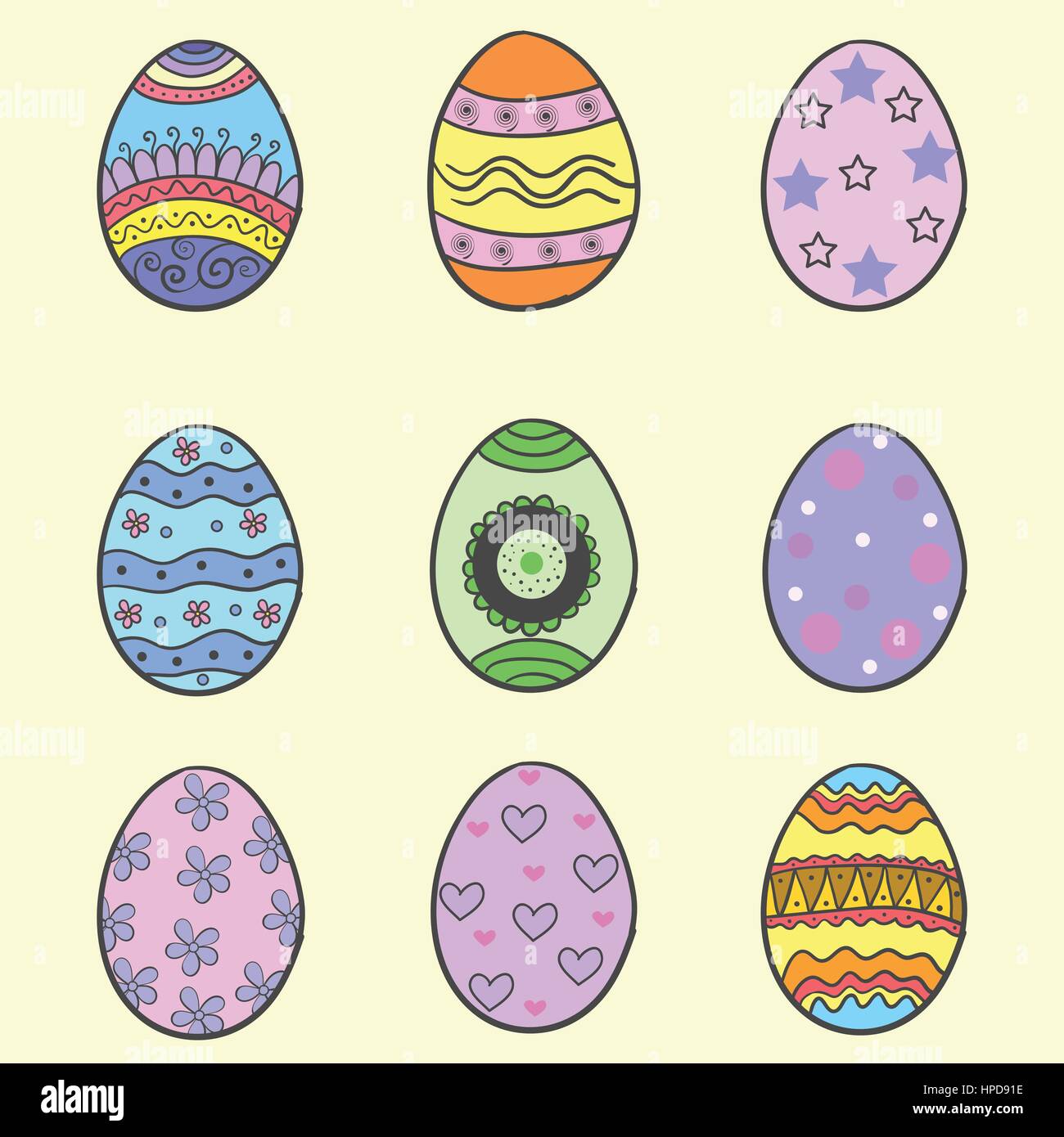 Doodle of easter egg style collection vector art Stock Vector Image ...