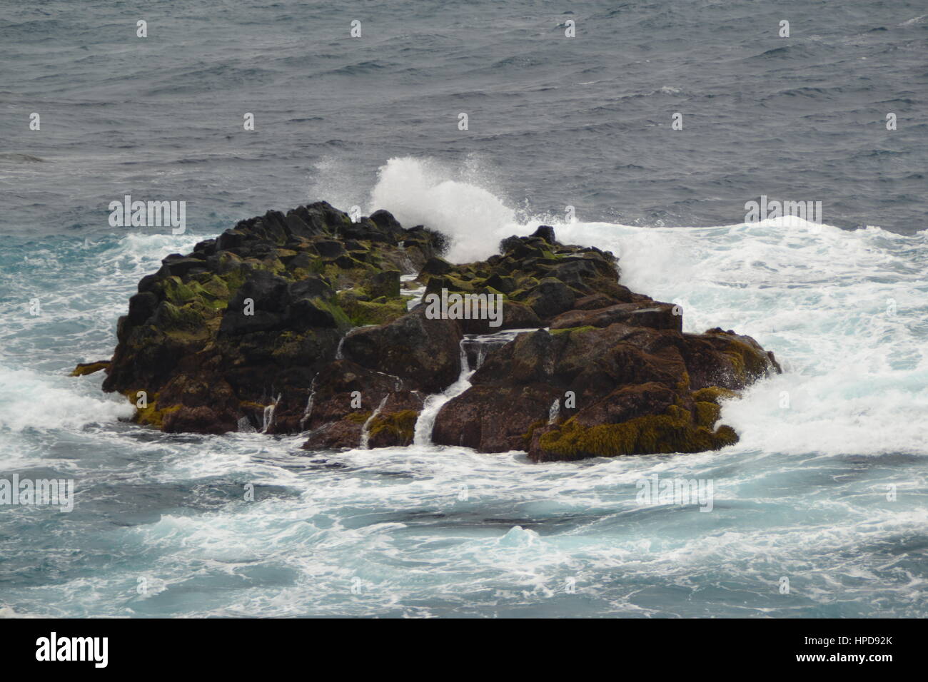 Mighty rocks and wavy sea at Sao Miguel island, Azores archipelago ...