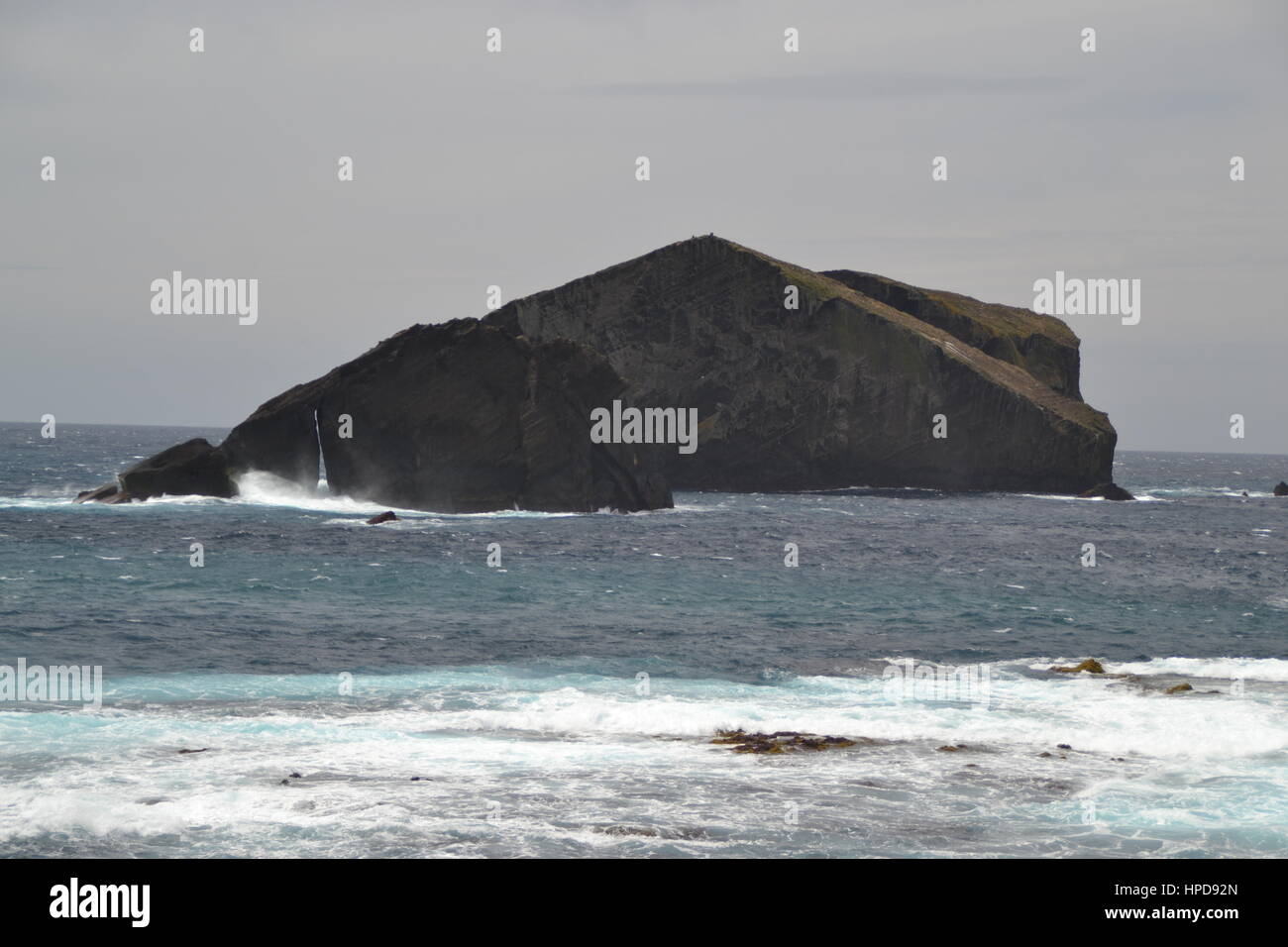 Mighty rocks and wavy sea at Sao Miguel island, Azores archipelago ...