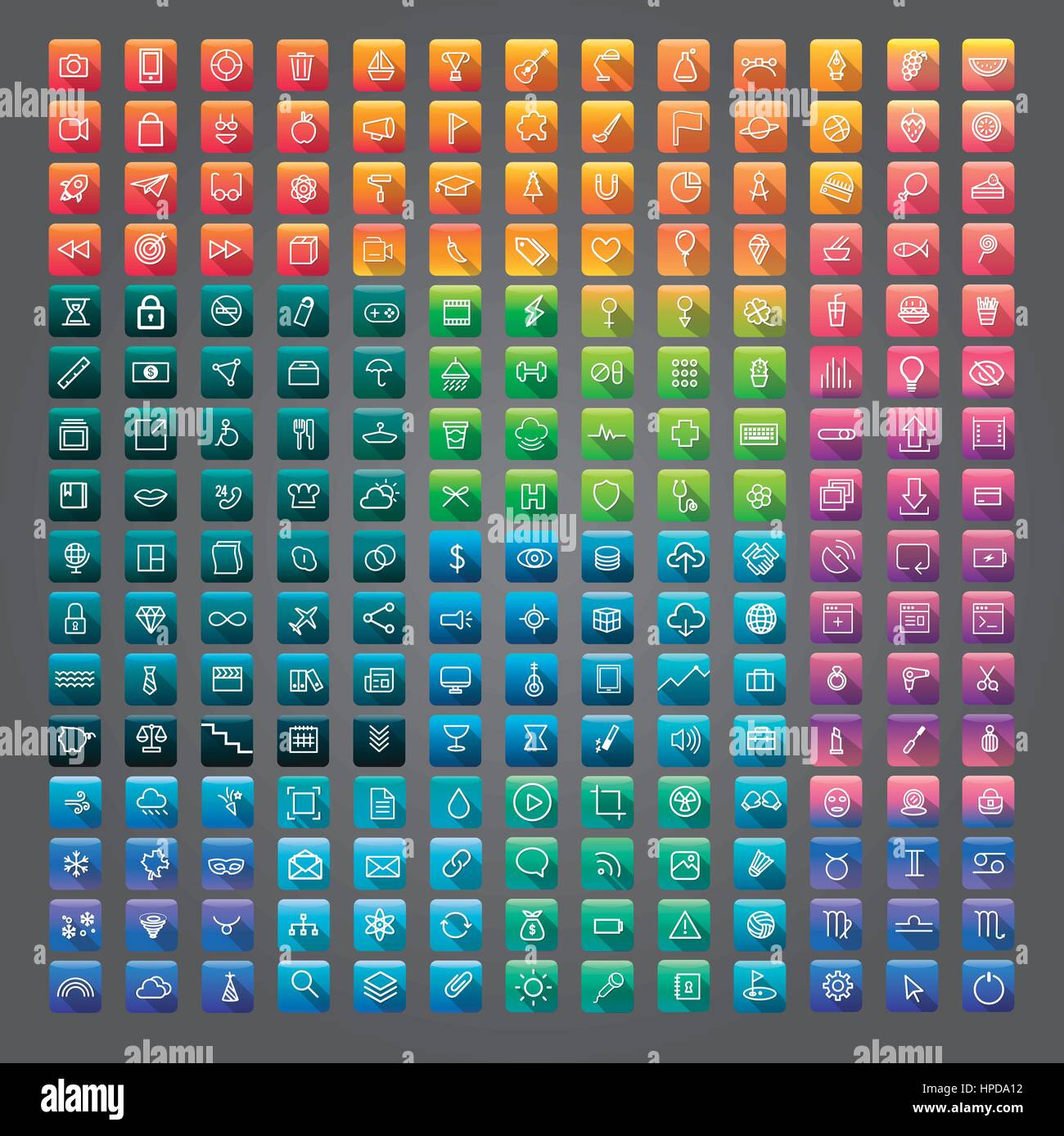 Icon collection vector application content Stock Vector Images - Alamy