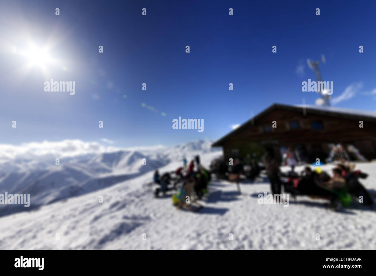 Outdoor cafe by ski slope hi-res stock photography and images - Alamy