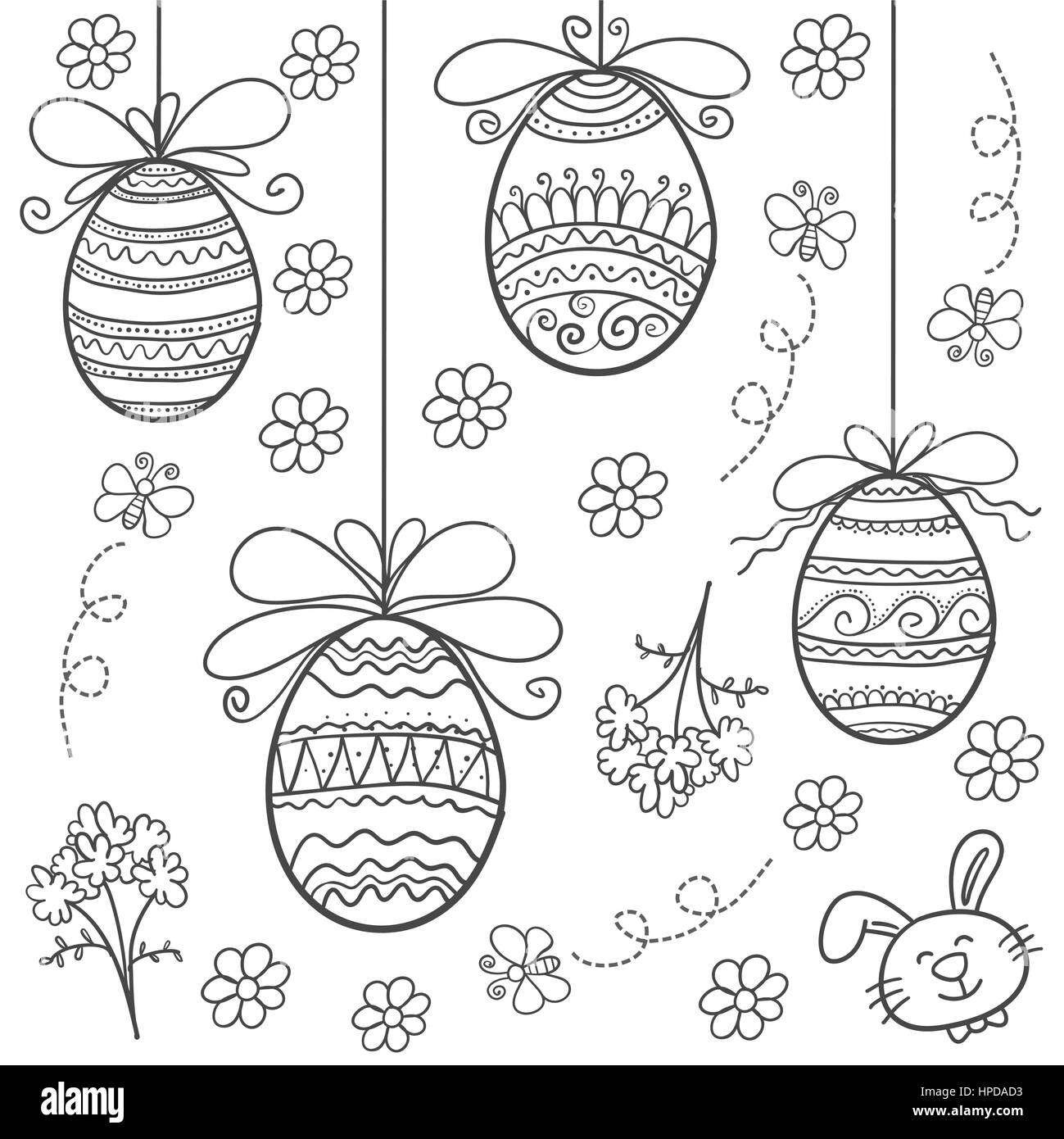 Easter egg hand draw doodles vector art Stock Vector Image & Art - Alamy