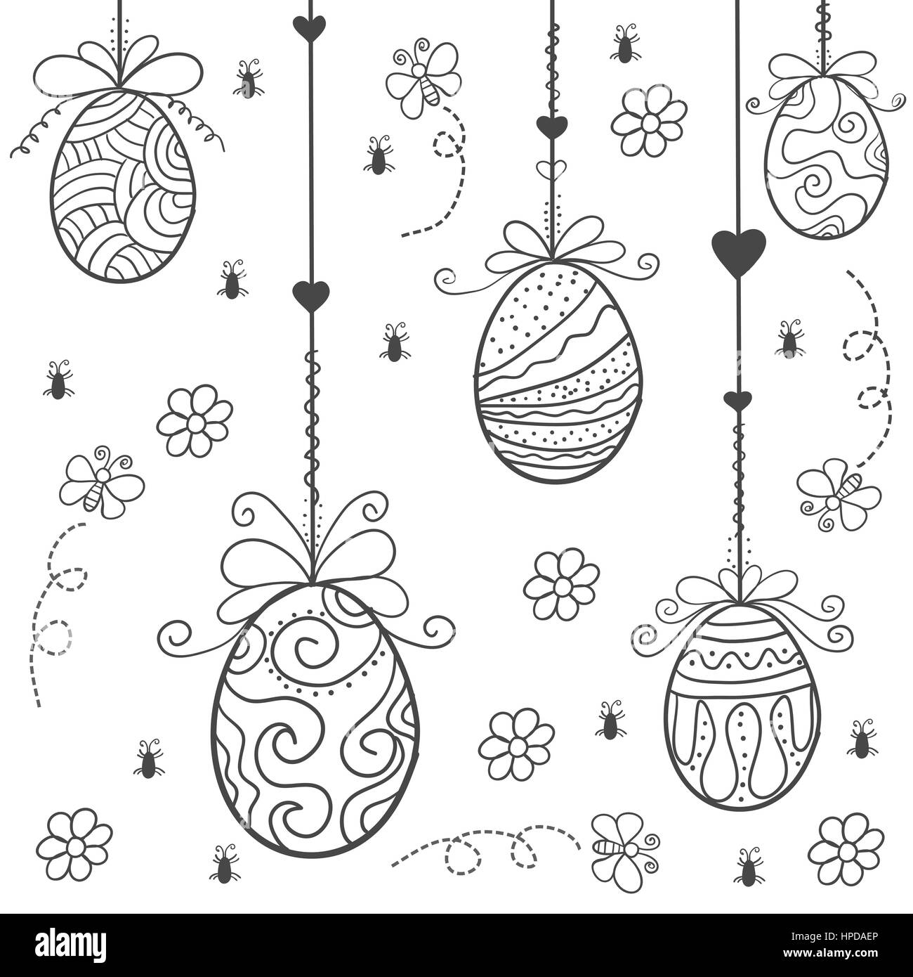 Doodle of easter egg style hand draw vector art Stock Vector Image ...