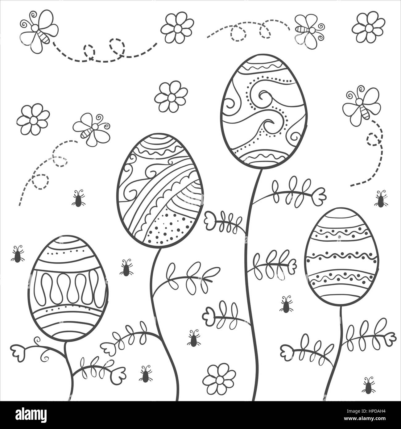 Doodle of easter egg style illustration hand draw Stock Vector Image ...
