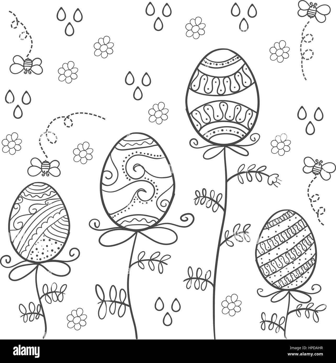 Hand draw easter egg doodle hi-res stock photography and images - Alamy
