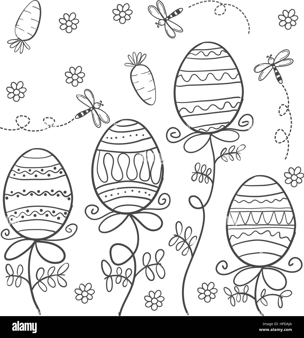 Hand draw easter style of doodles vector art Stock Vector Image & Art ...