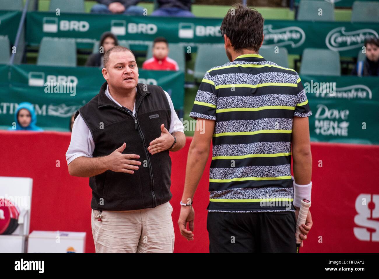 April 18, 2015: The referee and Luca George Tatomir ROU in action ...