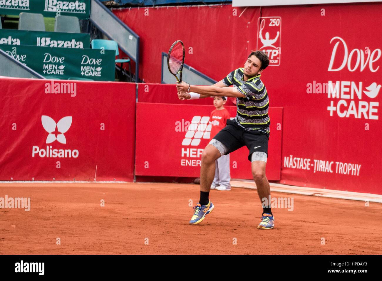 April 18, 2015: Luca George Tatomir ROU in action during the ATP ...