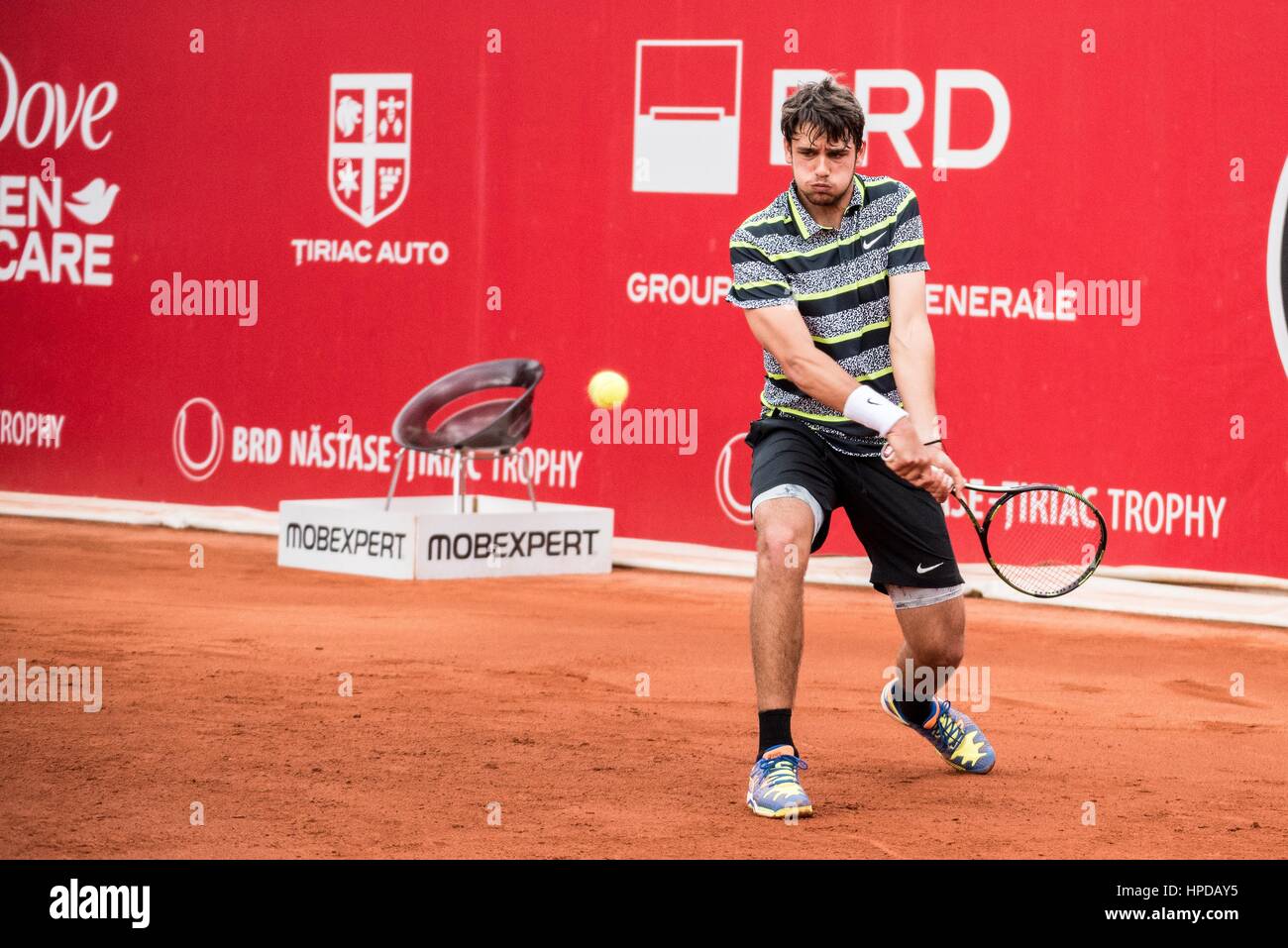 April 18, 2015: Luca George Tatomir ROU in action during the ATP ...
