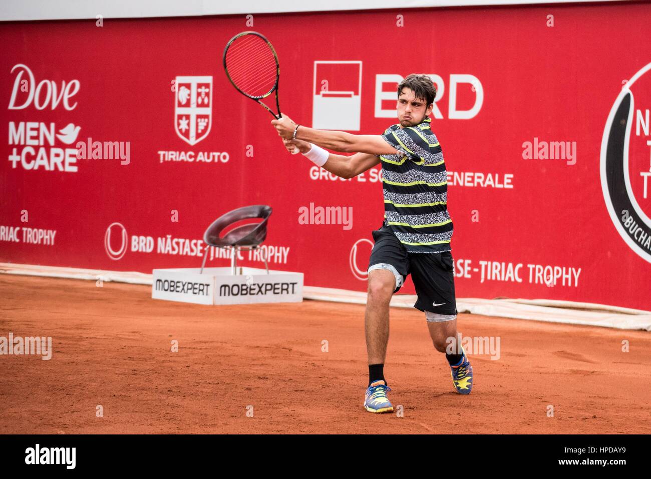 April 18, 2015: Luca George Tatomir ROU in action during the ATP ...