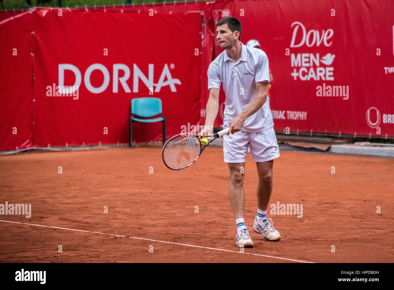 April 18, 2015: Alexandr LAZOV BUL in action during the ATP Tournament ...