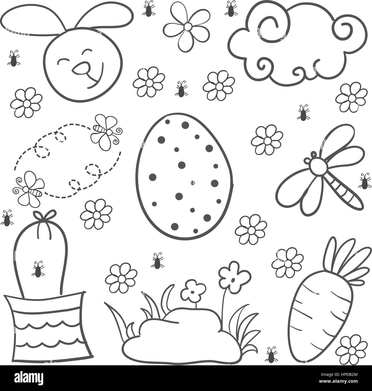 Illustration spring doodles hand draw hi-res stock photography and ...