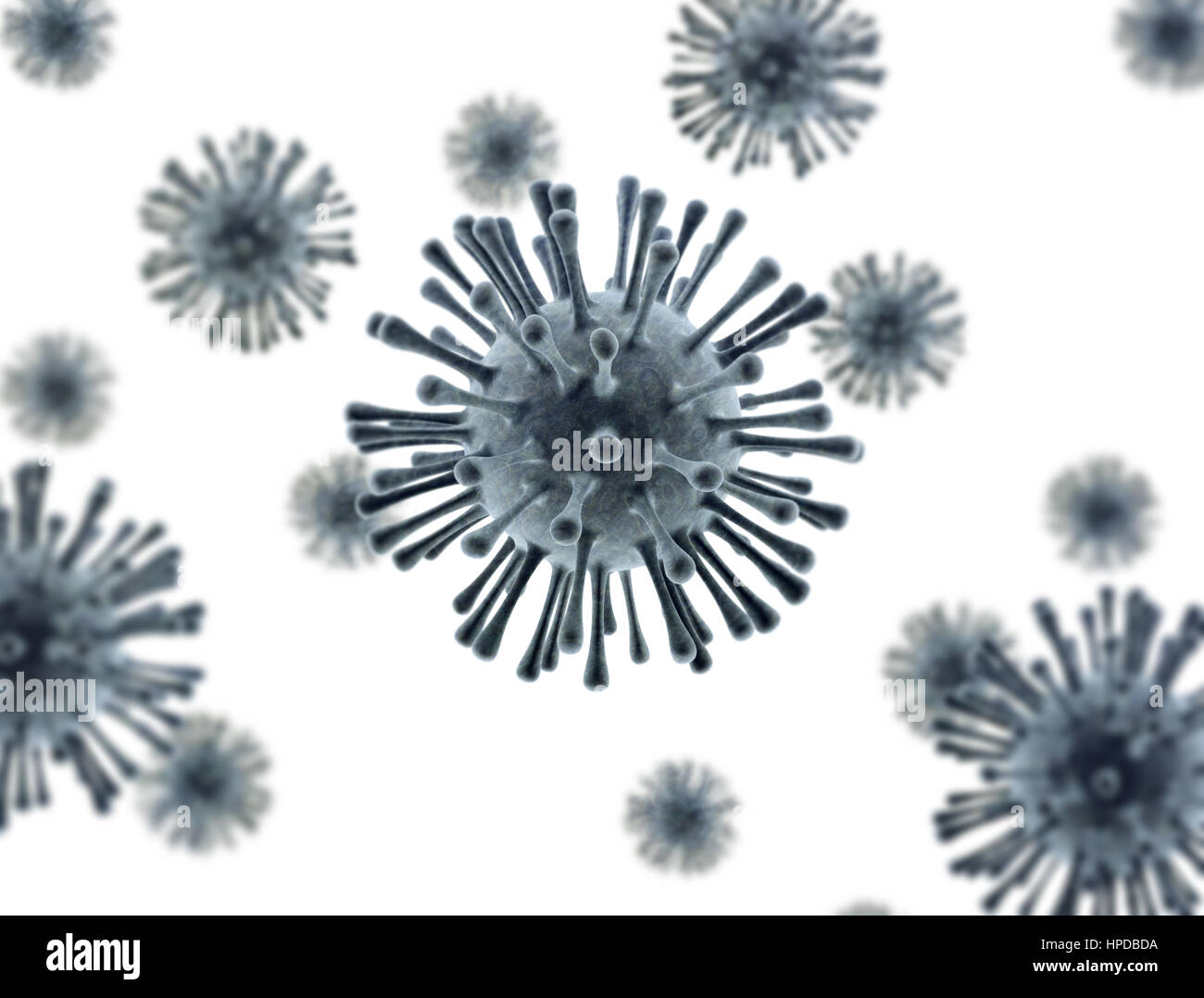 Virus cells isolated on white background Stock Photo - Alamy