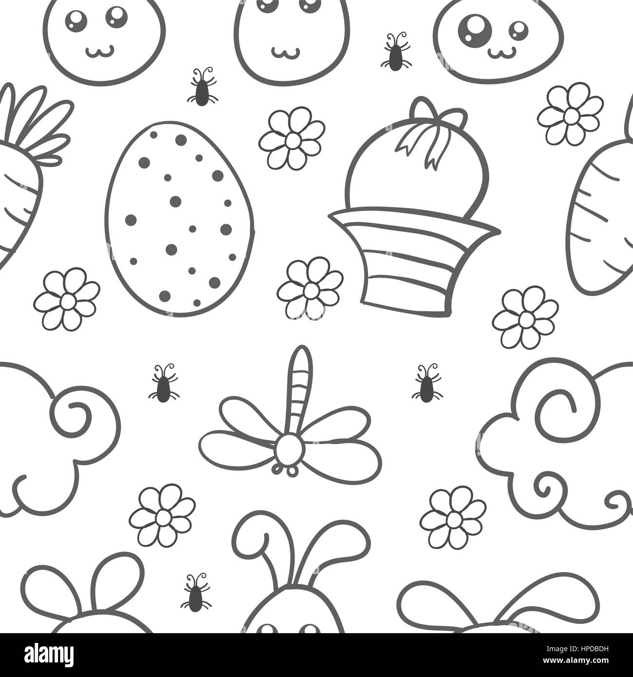Illustration spring hand draw doodles hi-res stock photography and ...