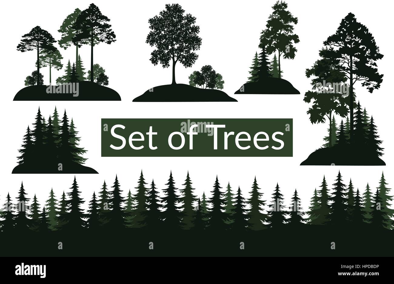 Landscapes, Trees Silhouettes Stock Vector Image & Art - Alamy