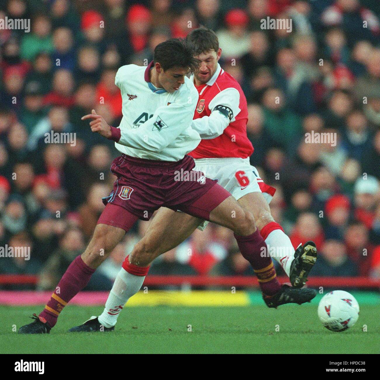 SAVO MILOSEVIC & TONY ADAMS ARSENAL V ASTON VILLA FC 06 January 1997 ...
