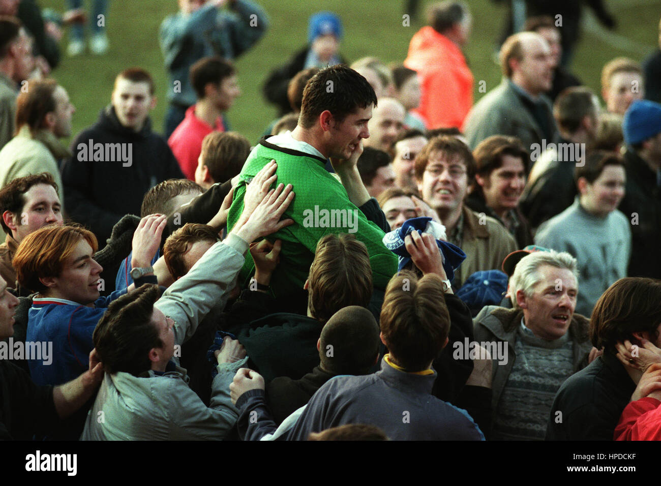 BILLY MERCER IS CARRIED BY FANS CHESTERFIELD V FOREST 15 February 1997 ...