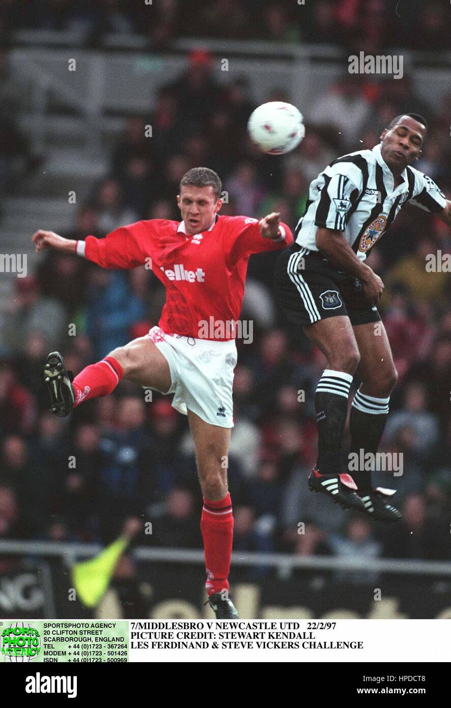 LES FERDINAND & STEVE VICKERS MIDDLESBROUGH V NEWCASTLE UTD 22 February ...