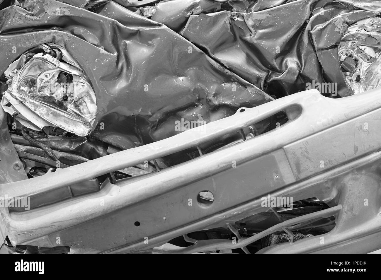 Vehicle scrap detail. Metallic parts and light. Horizontal format Stock ...