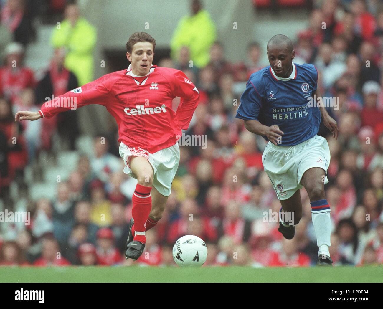JUNINHO & MARK JULES CHESTERFIELD V MIDDLESBROUGH 14 April 1997 Stock ...