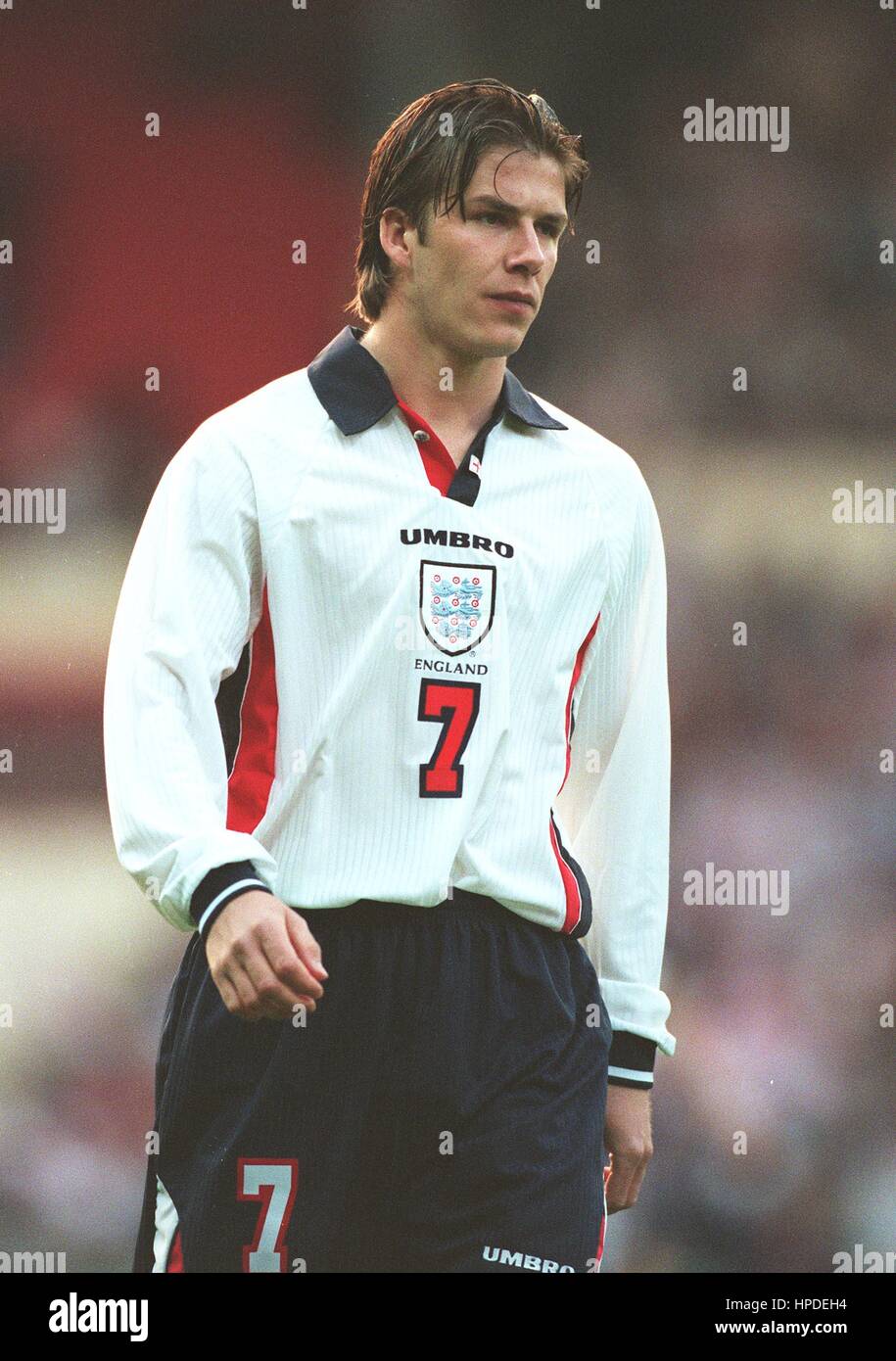 DAVID BECKHAM ENGLAND & MANCHESTER UNITED FC 07 May 1997 Stock Photo - Alamy