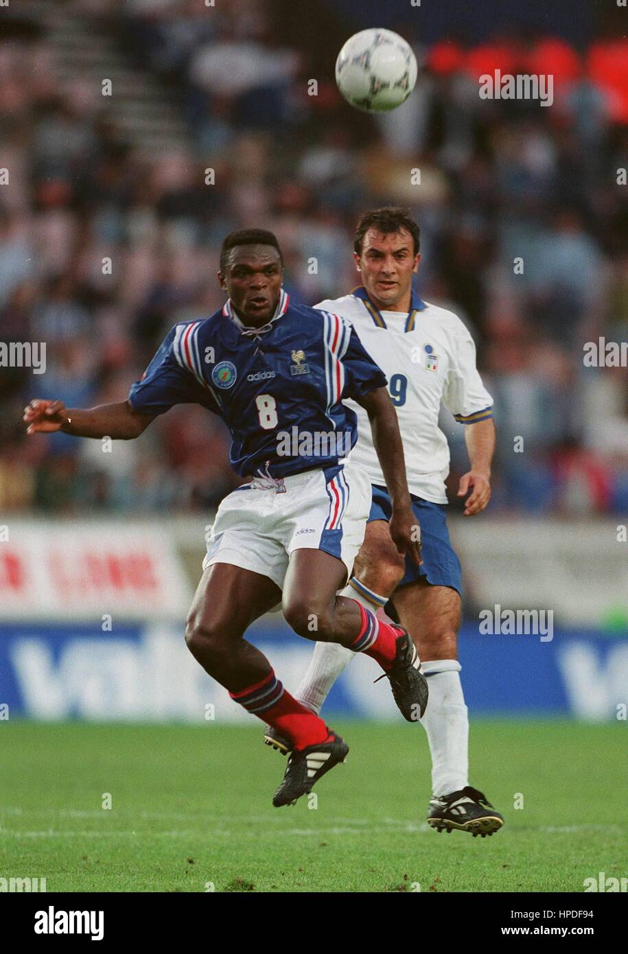 DESAILLY & PIERLUIGI CASIRAGHI FRANCE V ITALY 18 June 1997 Stock Photo ...